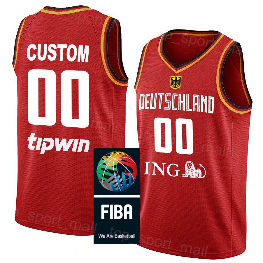 Printed Basketball Germany 7 Johannes Voigtmann Jersey 0 Isaac Bonga 13 ...