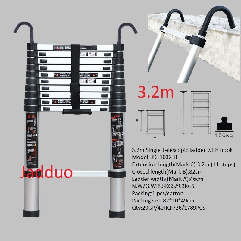 Single Telescopic Ladder With Hook/Hook Design MultiPurpose Convenient ...