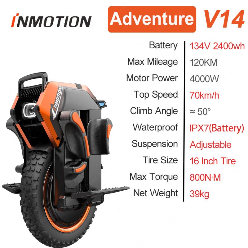 INMOTION Adventure V14, Batterie 134V, 2400wh, Couple Élevé, Moteur C40 ...