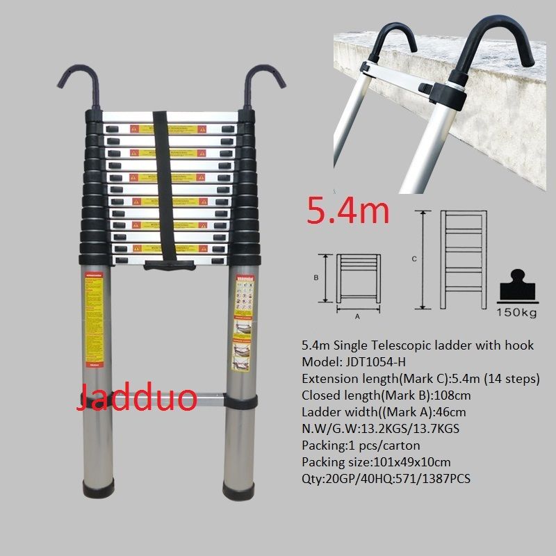 Single Telescopic Ladder With Hook/Hook Design MultiPurpose Convenient ...