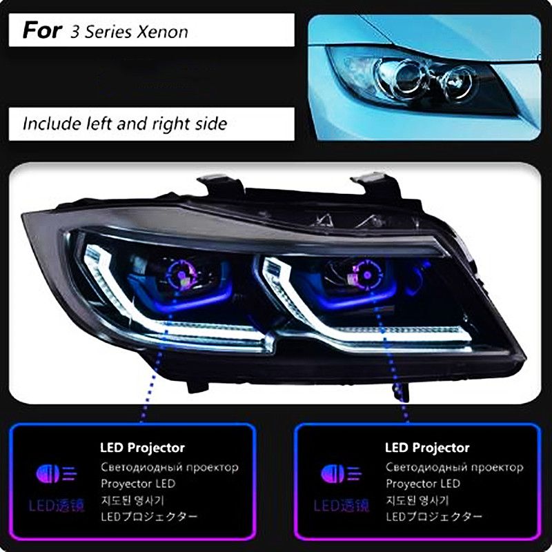 LED Headlight For BMW E90 Headlights 2005 2012 320i 318i 323i 3 Series ...