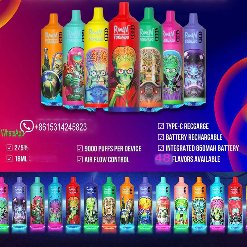 Randm Tornado 9000 Puffs Disposable Vape Pen E Cigarette, 52% OFF