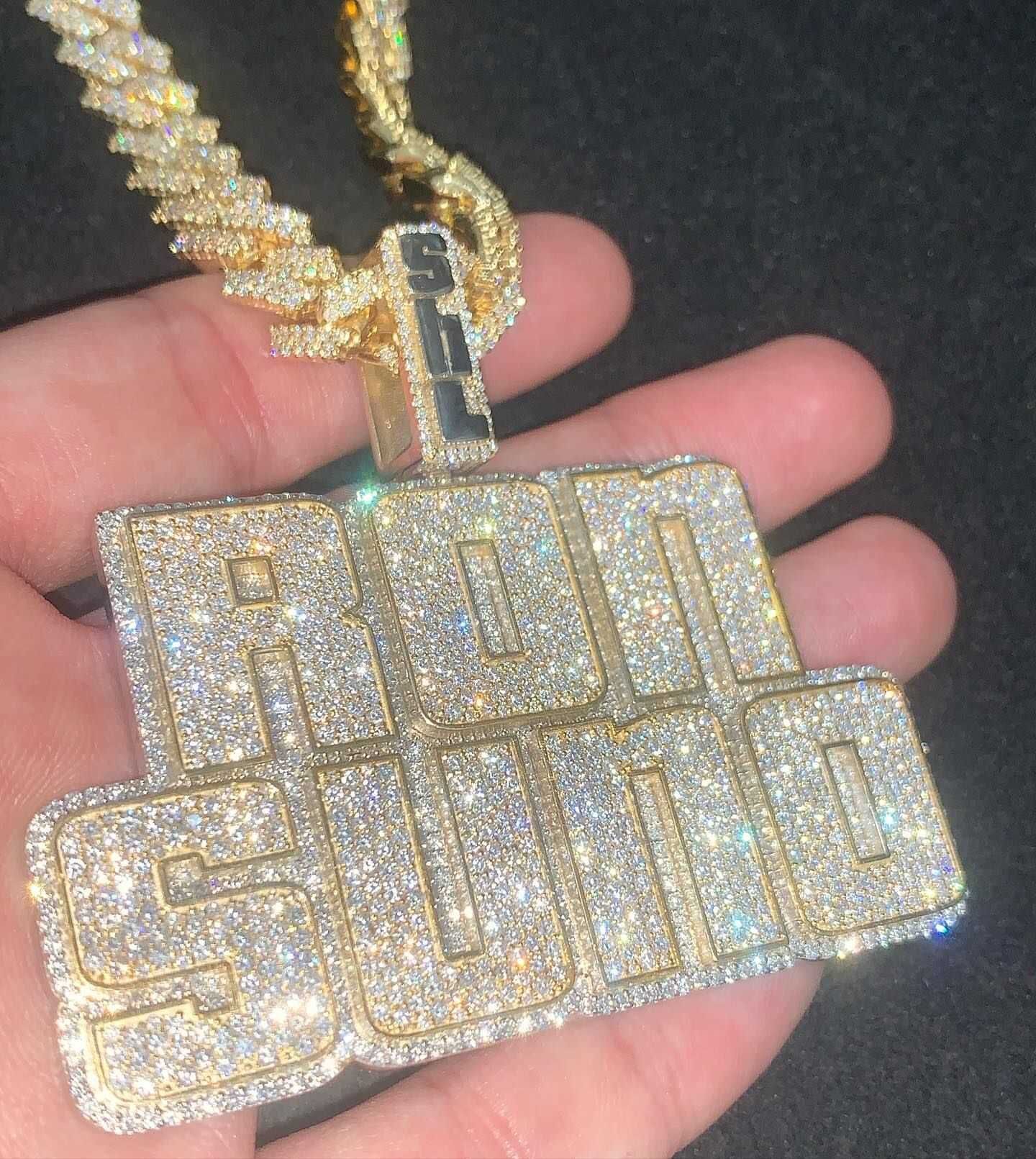 Custom Hip Hop Custom Iced Out Pendant With Iced Out Moissanite And ...