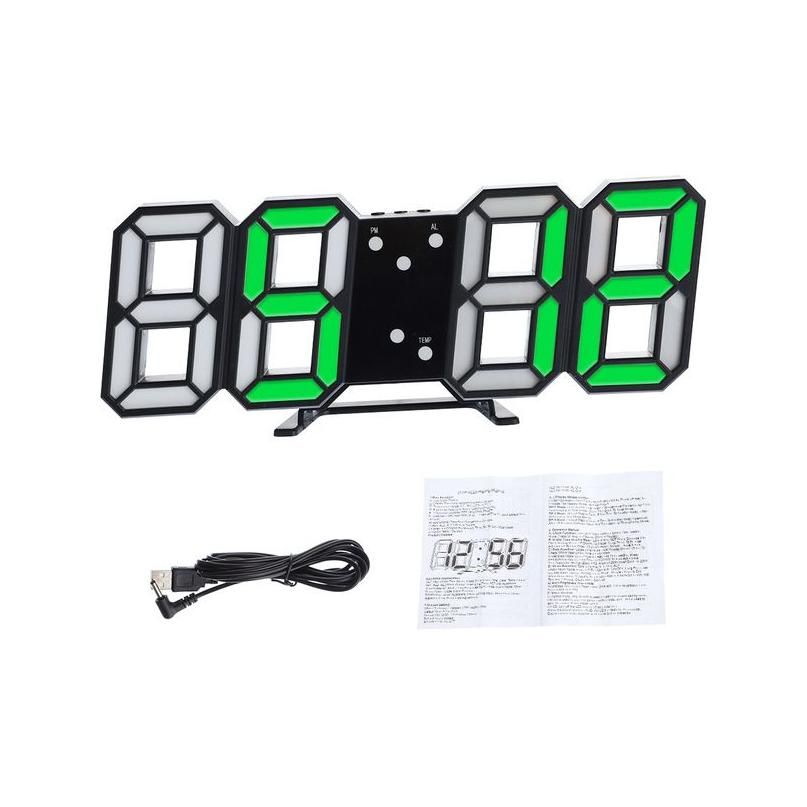 Led Display Clock Alarm Watch Usb Charge Electronic Digital Clocks Wall Horloge 3D Dijital Saat ...