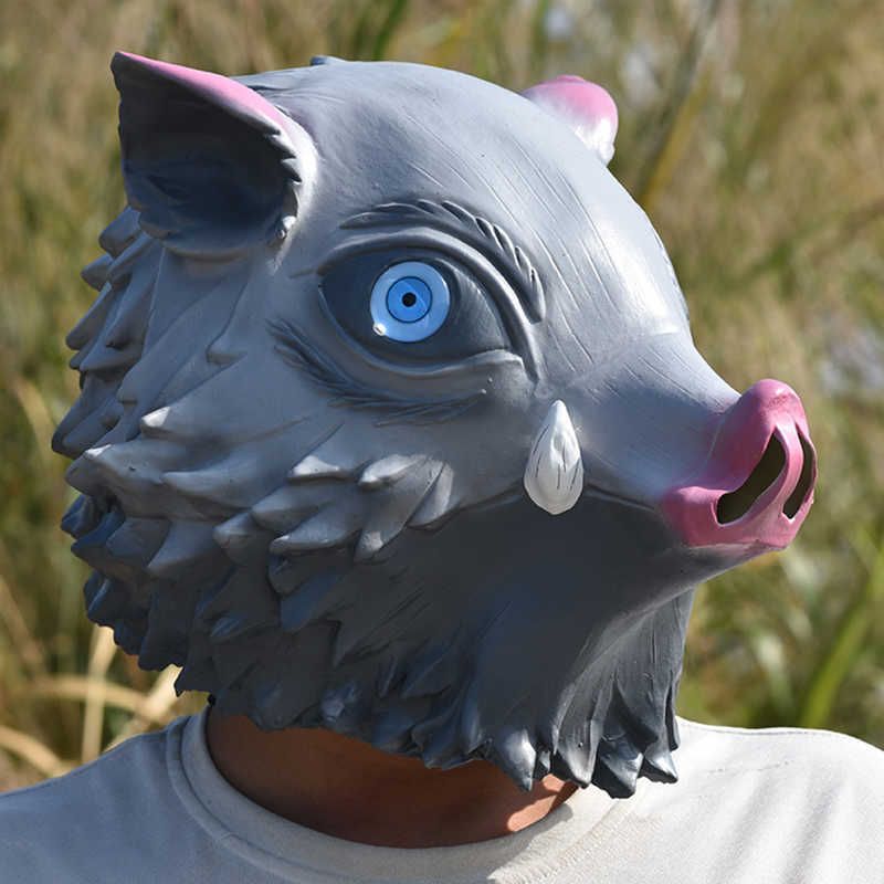 Party Masks Hashibira Inosuke Mask Helmet Demon Slayer Kimetsu No Yaiba ...