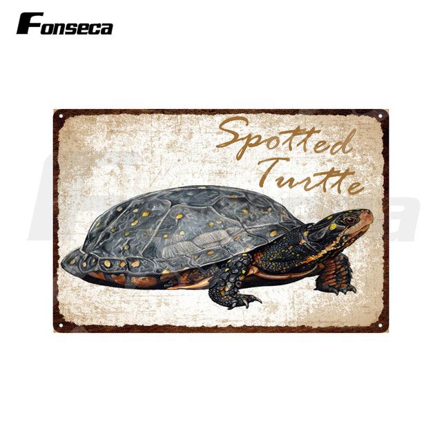 Metal Sea Turtle Sign Mauremys Reevesii Reptiles Vintage Tin Sign Plate ...