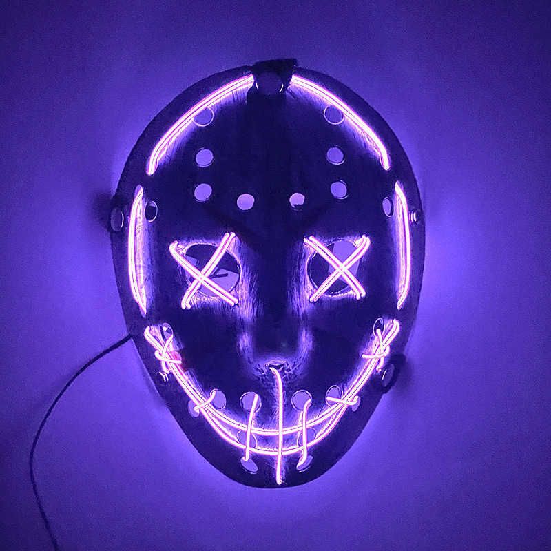 Jason Costume Mask Led Purge Mask Light Up Scary Halloween Costumes ...