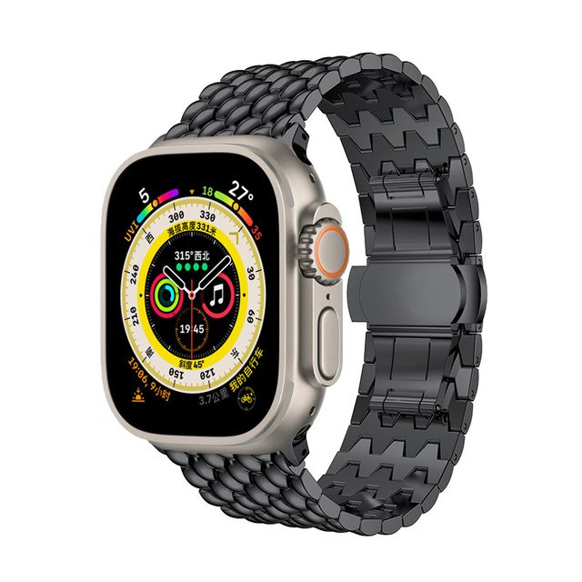 Luxury Golden Metal Band For IWatch Series 8 7 6 5 4 SE Ultra Stainless ...