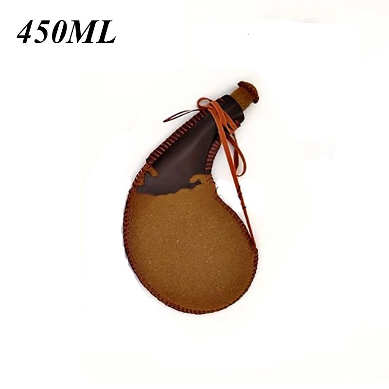 Hip Flasks GOALONE Portable Retro Leather Flask Handmade Boat Wine Bag ...