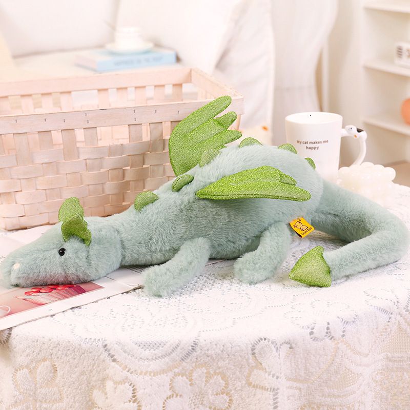 Plush Dolls Fuzzy Peluche Lying Dragon Plush Toy With Big Fly Wings ...