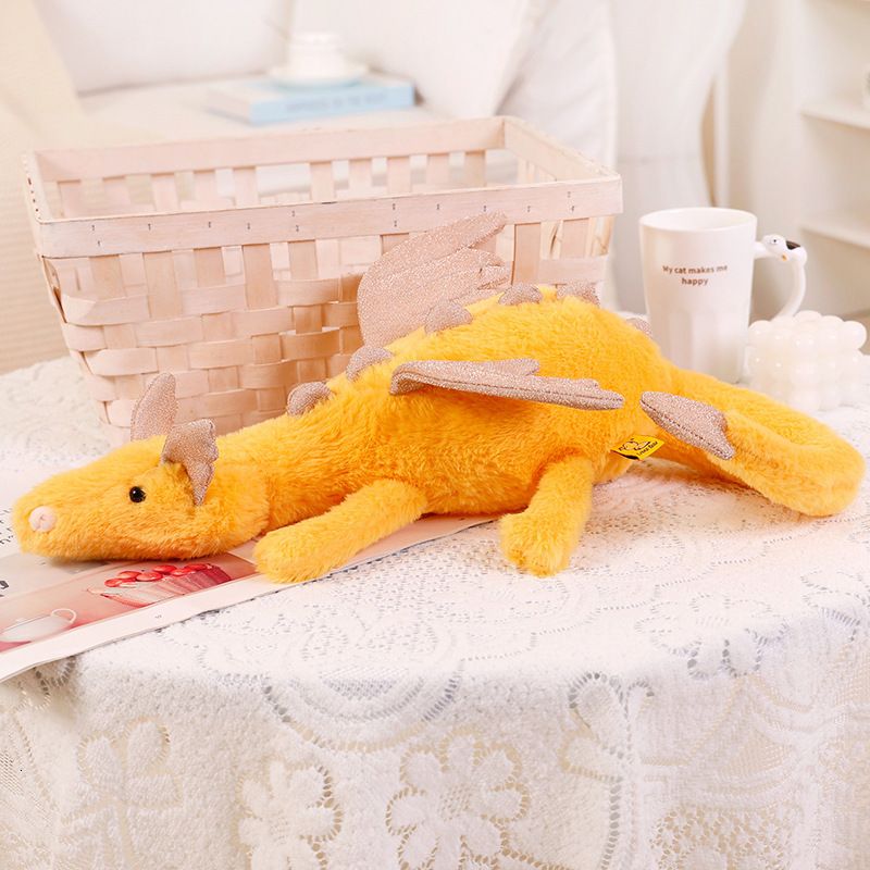 Plush Dolls Fuzzy Peluche Lying Dragon Plush Toy With Big Fly Wings ...