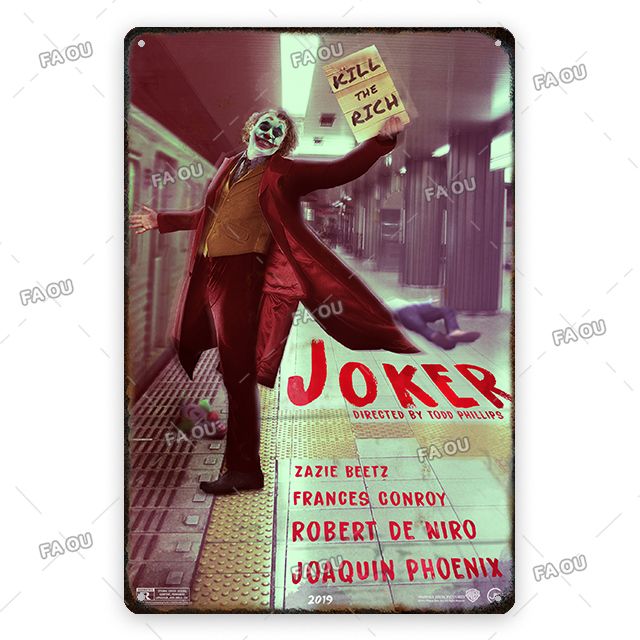Personalized Joker Movie Poster Tin Sign Vintage Cinema Art Decor Clown ...