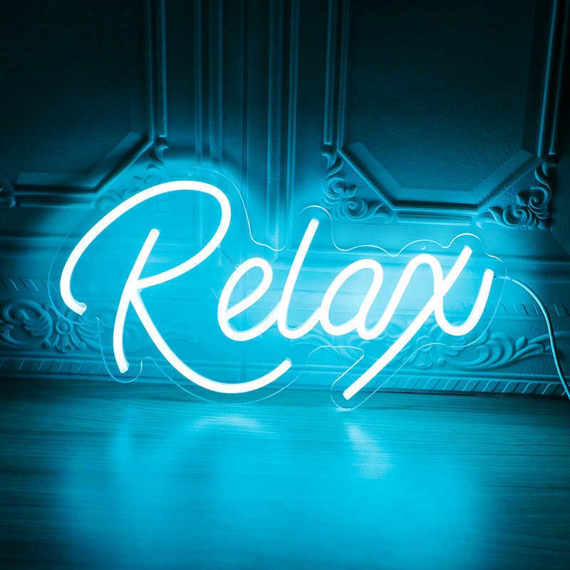 Relax Neon Signs LED Neon Sign Relax USB Neon Light Up Sign Acrylique ...