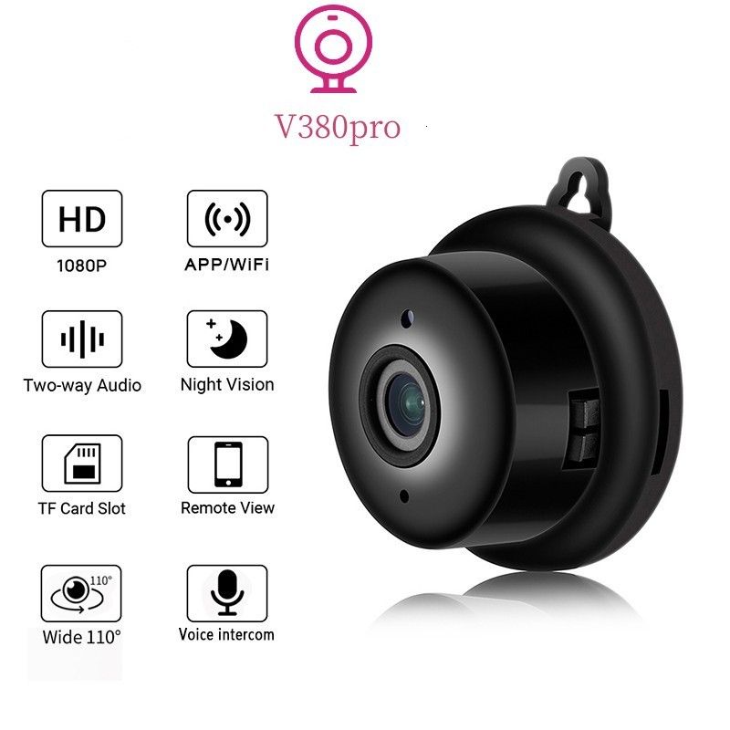 ₩19,567에서 미니 카메라 v380 프로 카메라 WiFi HD 광각 IP 야간 시력 보안 마이크로 캠코드 홈 스마트 CCTV ...
