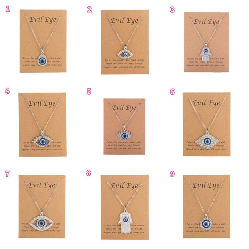 26 Styles Blue Turkish Evil Eyes Pendant Necklace Creative Diamond ...
