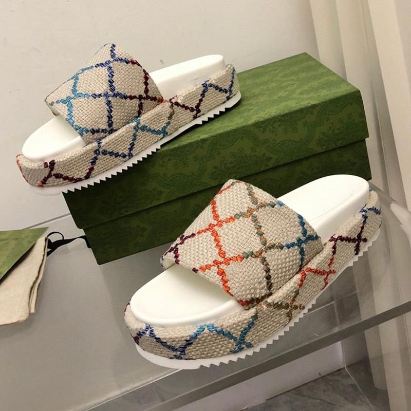 Parisian Wedge Platform Platform Slippers For Women With Embroidery ...