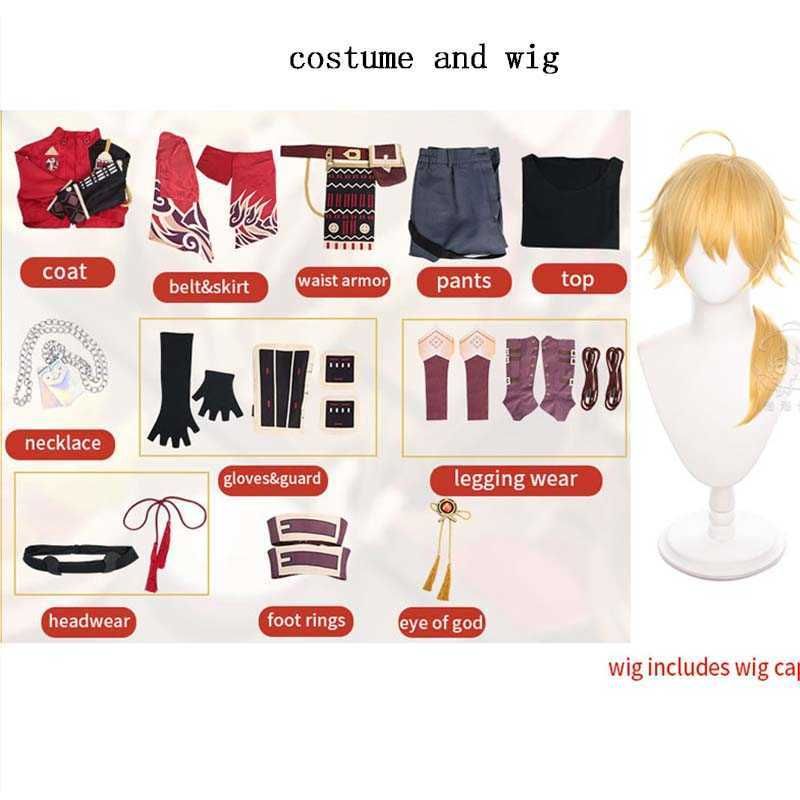 Juego De Disfraces De Anime Genshin Impact Thoma Cosplay Carry Full Set ...