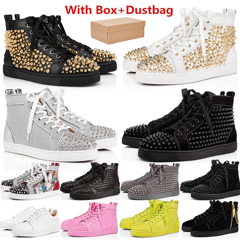 Mens Shoes Luxurys Designers Red Bottoms High Low Tops Studded Spikes ...