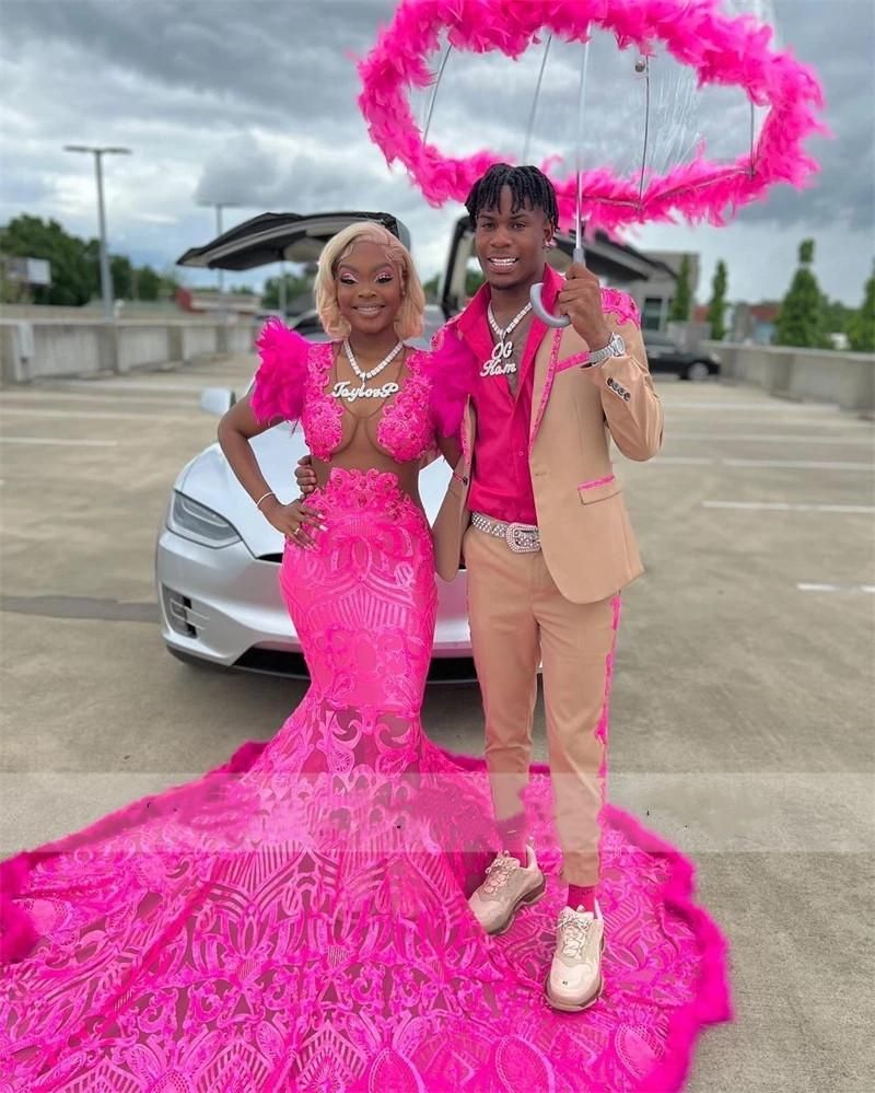 Hot Pink Sexy Prom Dress