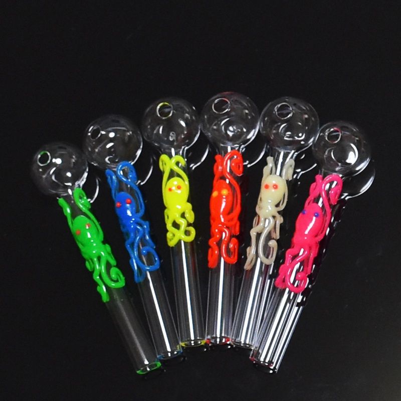 Pyrex Octopus Glow Pipe 4.1 Hand Pipe With Luminous Glass, Colorful ...