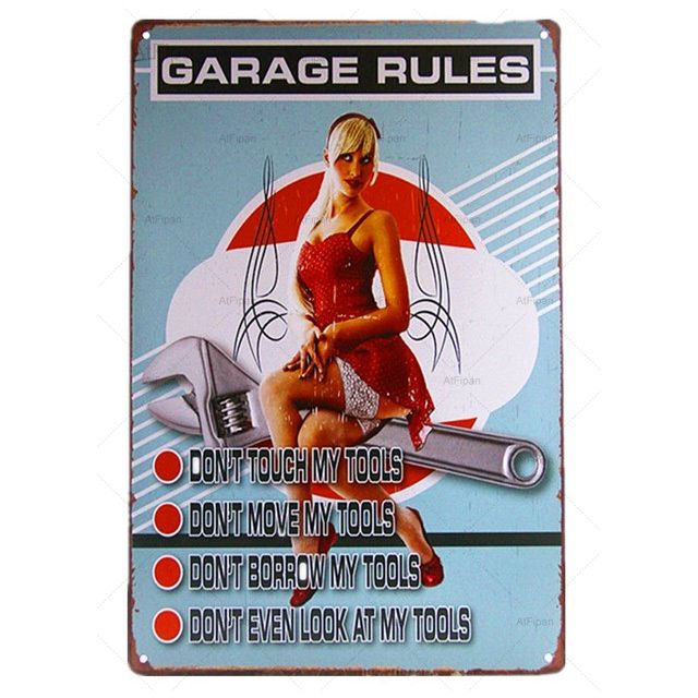 Pin Up Girl Metal Poster Sexy Lady Tin Signs Art Wall Poster Decor Pub ...