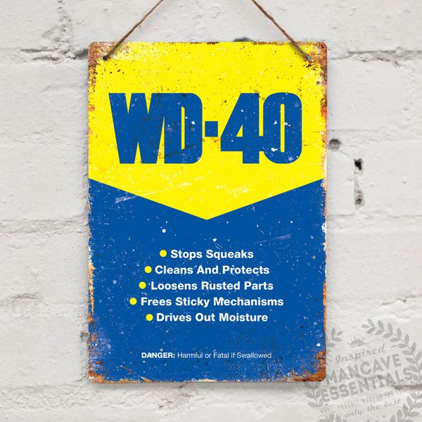 Retro WD 40 Tin Sign Draft Beer Bar Party Decor Cocktail Wine Vins ...