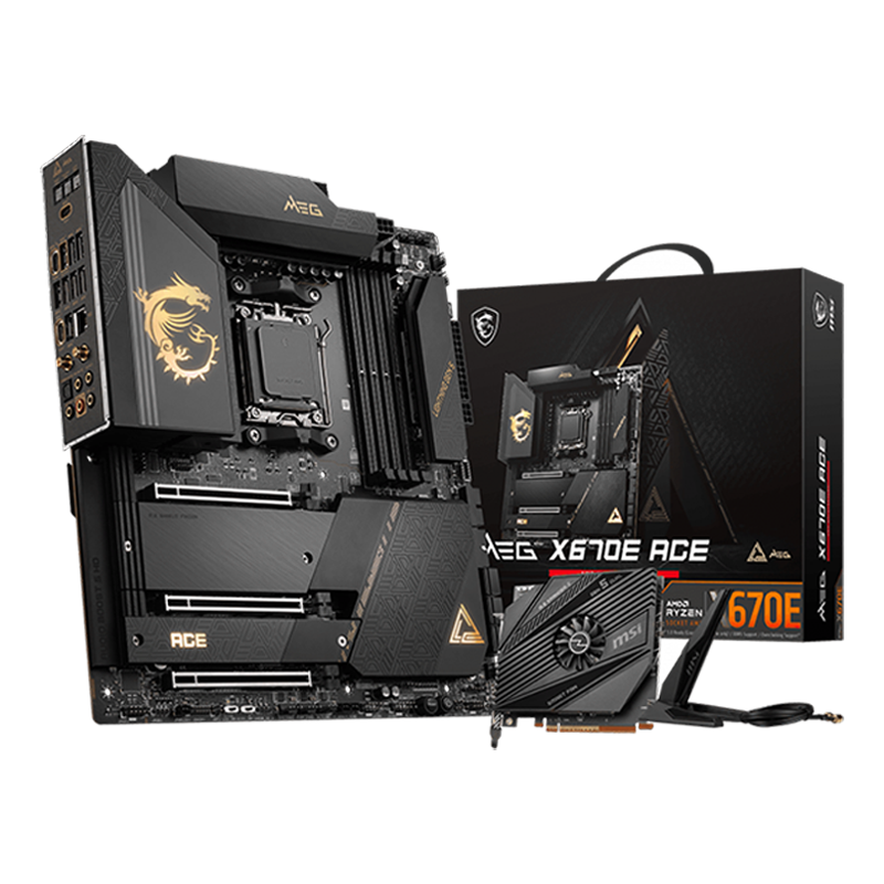 MSI MEG X670E ACE WiFi 6E ATX AMD X670 DDRIe 5.0 X16 Slots M.2 2.5GbE ...