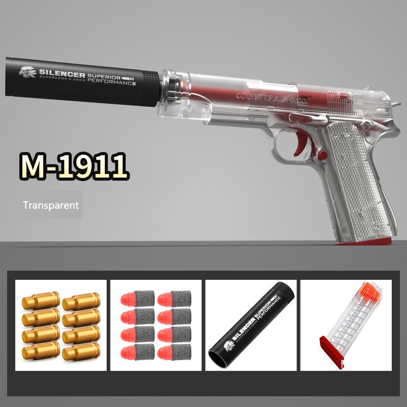 Gold Desert Eagle Shell Ejecting Toys Model M1911 Pistol Soft Bullet ...