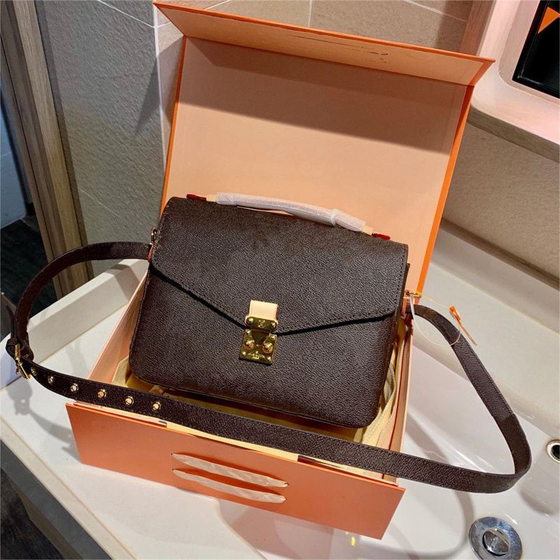 Crossbody Designer Bag Envelope Purse Brown Canvas Gold Hardware ...