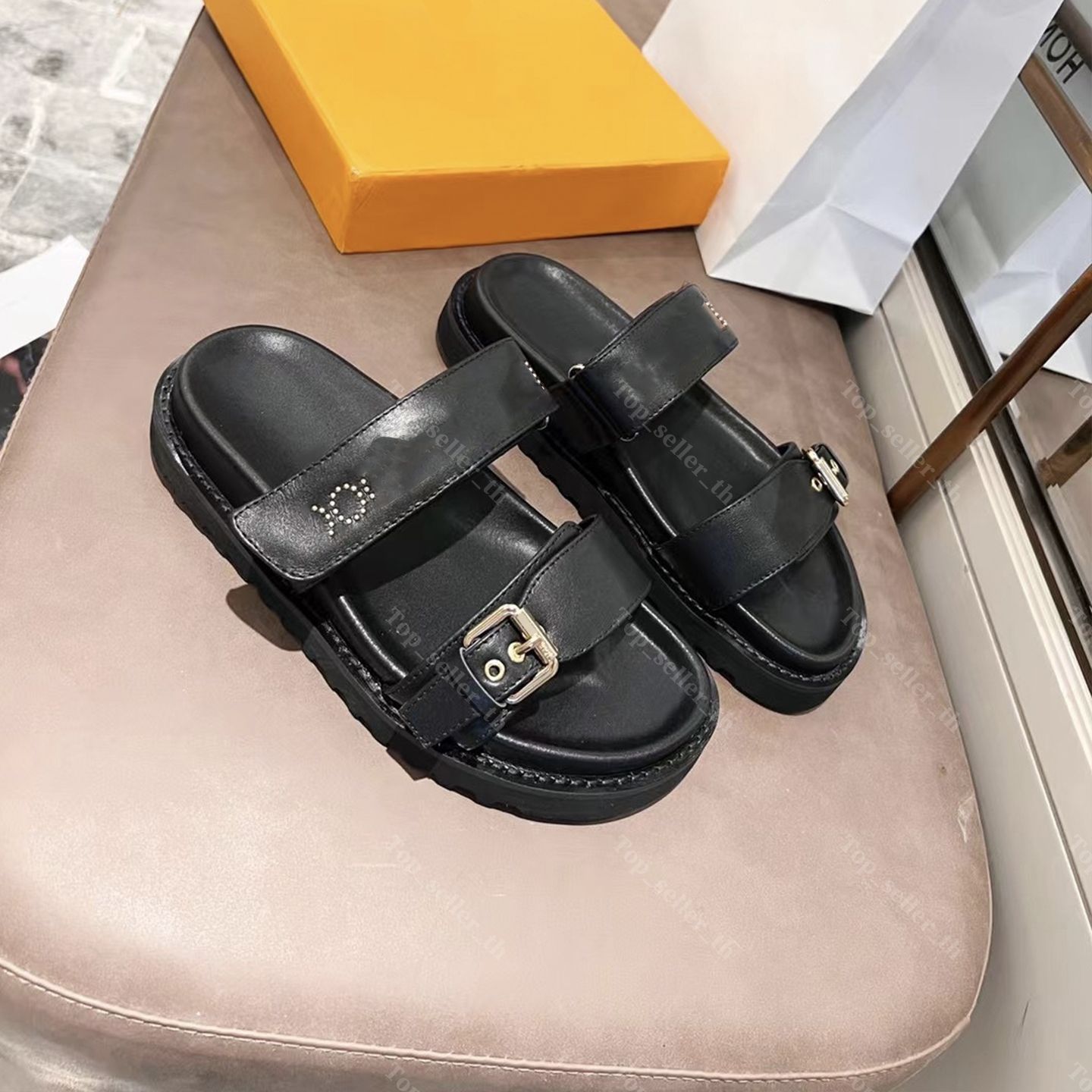 Designer Flat Heel Tan Leather Sandals For Women Mom DIA FLAT COMFORT ...