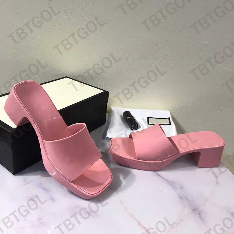 Fashion Designer Sandals Women Rubber Slides Sandals Chunky Platform ...