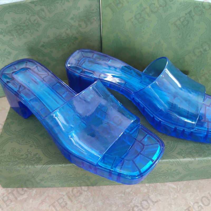 Fashion Designer Sandals Women Rubber Slides Sandals Chunky Platform ...