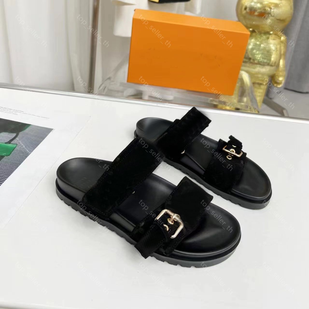 Designer Flat Heel Tan Leather Sandals For Women Mom DIA FLAT COMFORT ...