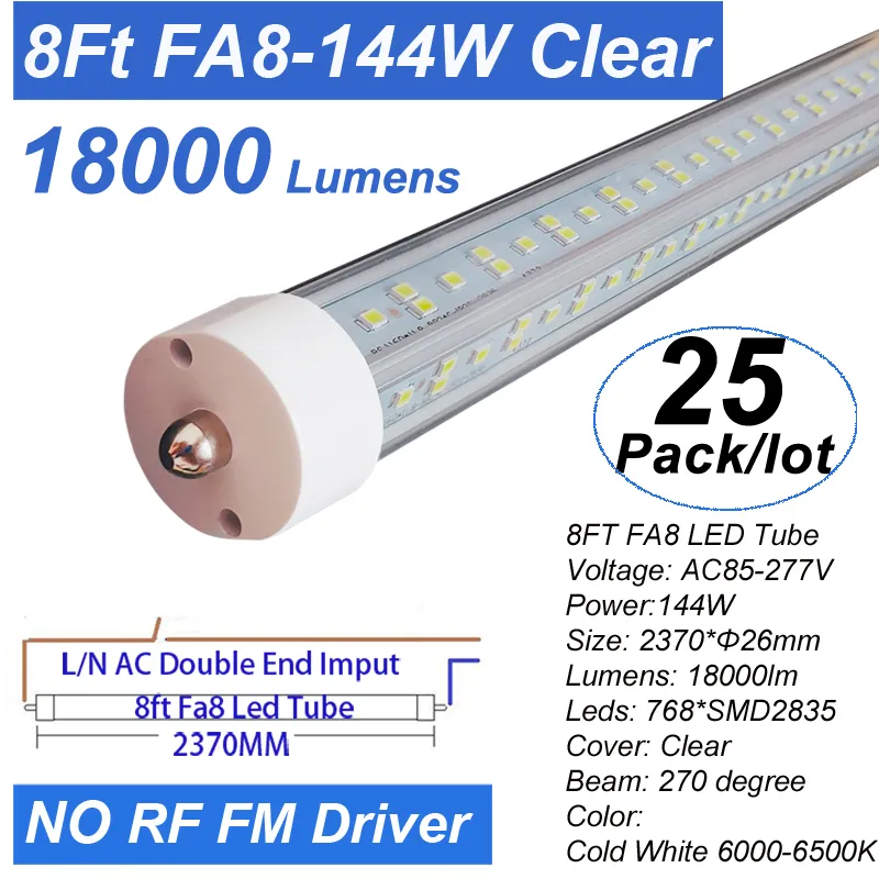 Tubo De Luz LED R17D De 8 Pies, Bombillas LED F96t12 HO De 8 Pies, Luz ...