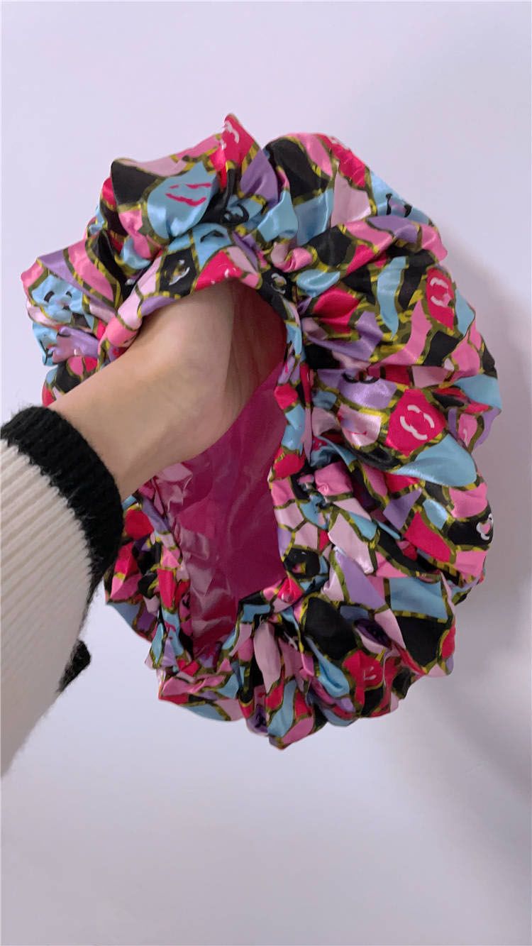 Luxury Designer Shower Cap With Wide Brim And Satin Hair Care Bonnet 20 ...