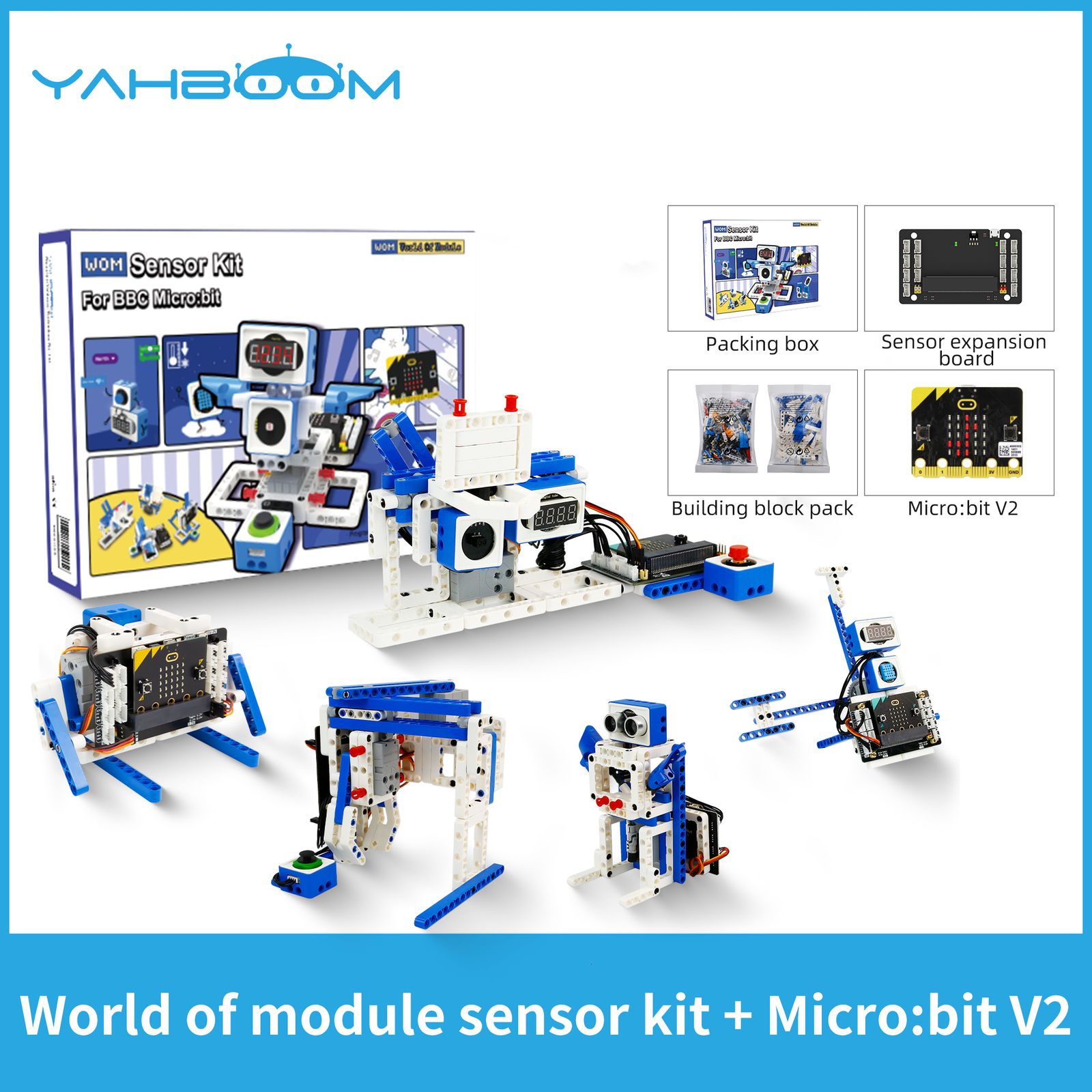 ₩131011에서 기타 장난감 Yahboom 21 In 1 Microbit V2 로봇 공학 키트 Diy 전자 센서 프로그래밍 가능한 장난감 어린이 지원 Makecode