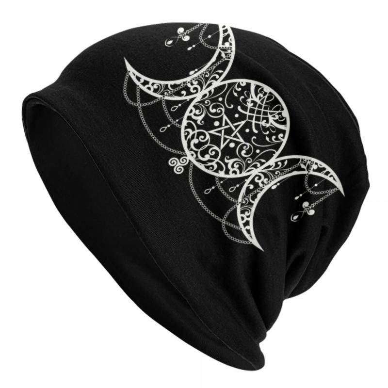Berets Triple Moon With Pentagram Bonnet Hats Fashion Knit Hat For ...