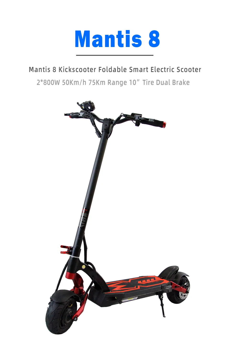 Exonération De TVA Kb Mantis8 800W * 2 DualMinimotors 48V / 24.5Ah 75Km Range 50Km / H ...