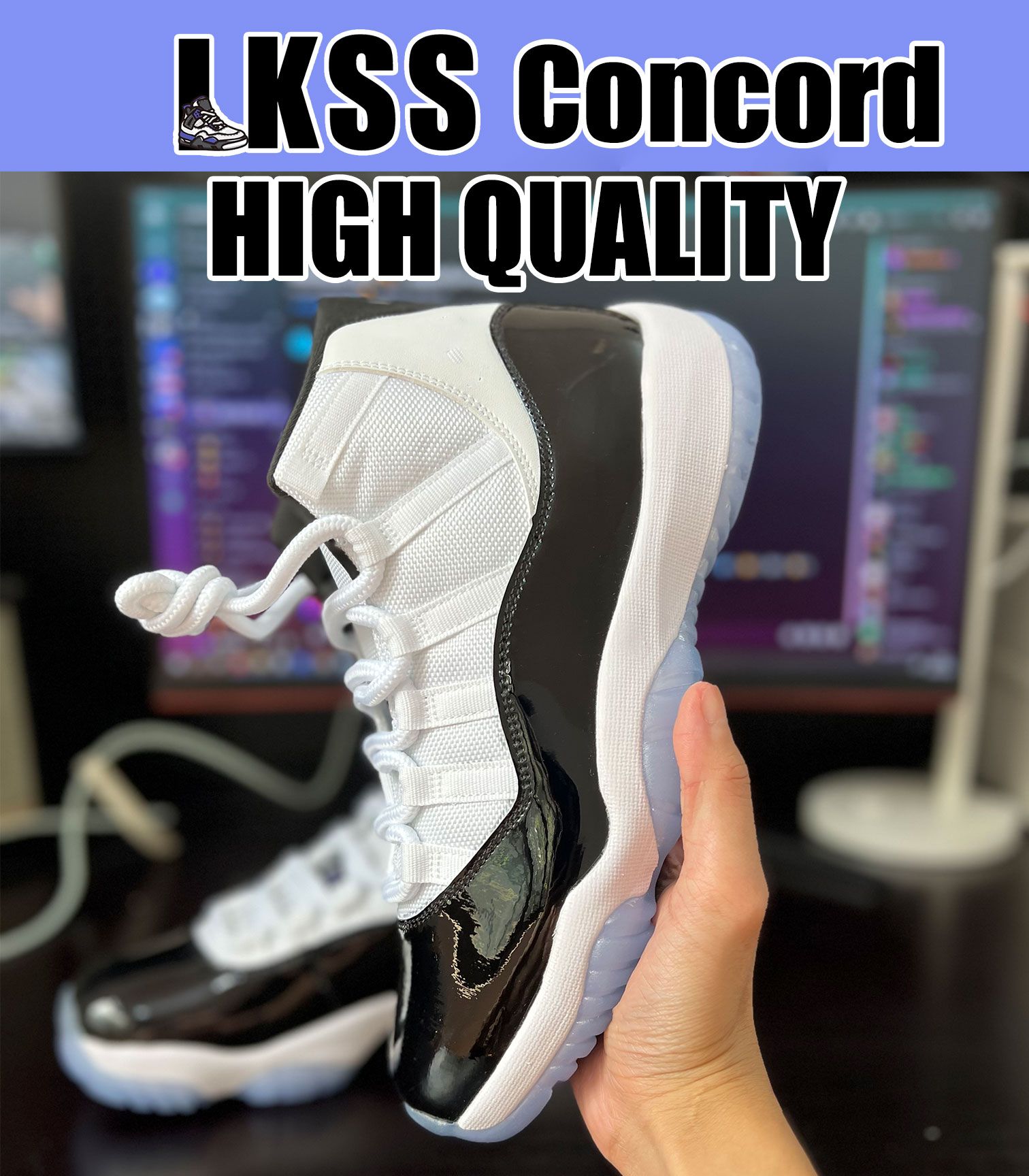 LKSS Jumpman 11 Basketball Shoes Men Women Cherry 11s Low Cement Grey ...