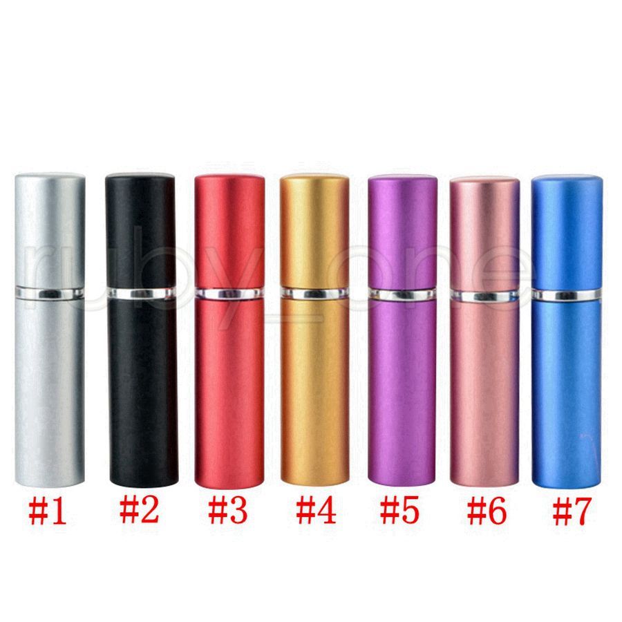 ₩422에서 클래식 5ml 미니 스프레이 향수 병 이동 리필 가능한 빈 화장품 컨테이너 에센셜 오일 병 분무기 알루미늄 병 파티