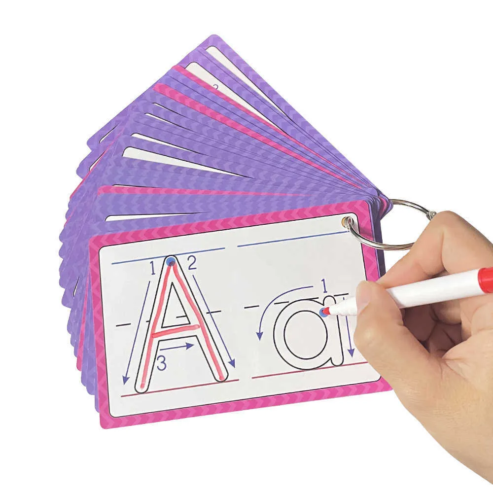 26 Alphabet Phonics CVC Words Learn Flash Cards Abc Letter Con The Reasable Pen Práctica De ...