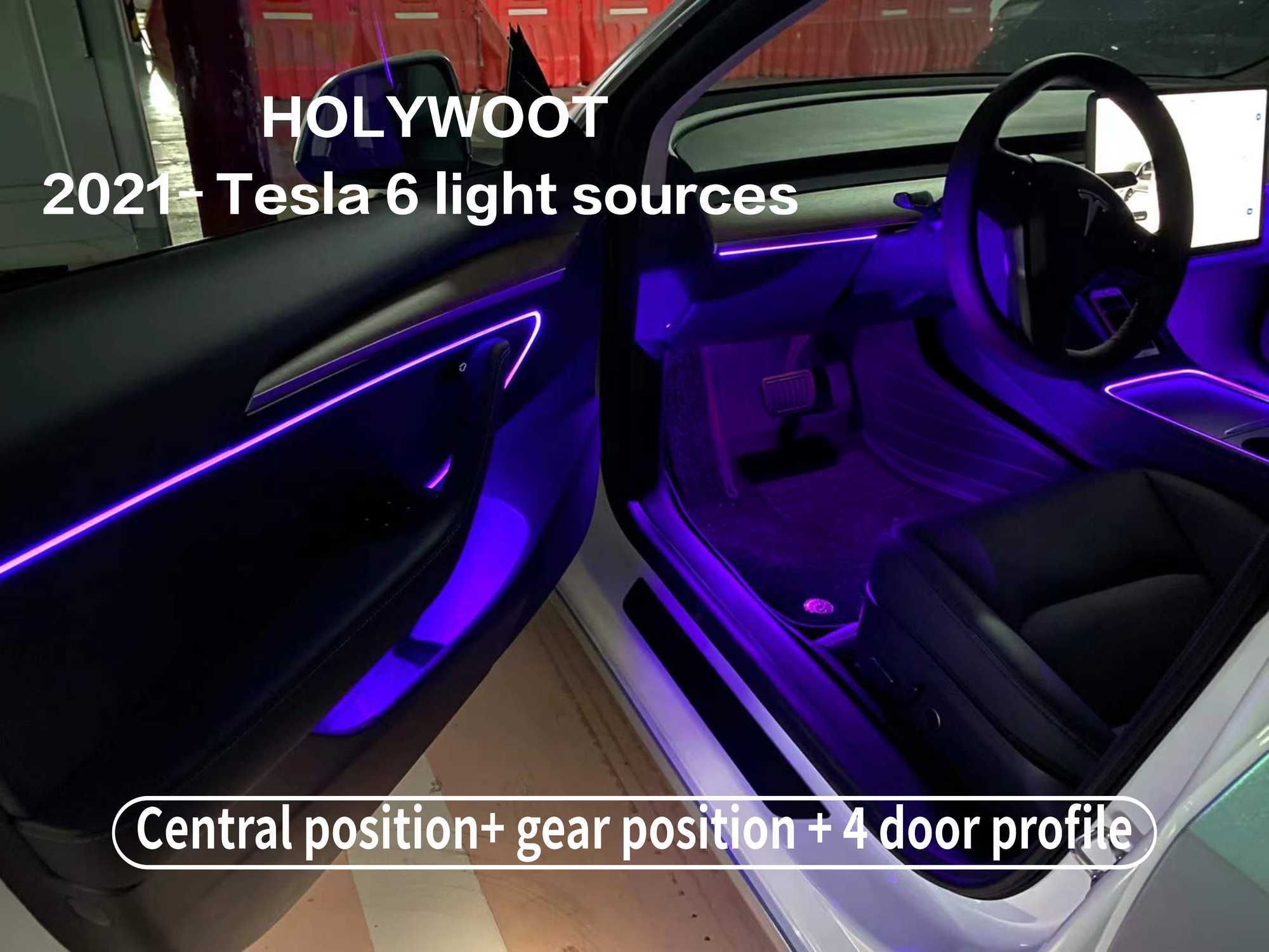 Sign New Tesla Model 3 Y Interior RGB Neon Ambient Lights Car Center ...