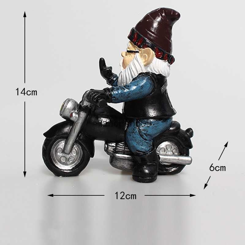 Funny Middle Finger Gnomes Biker Dwarfs Old Man Riding Motorcycle ...
