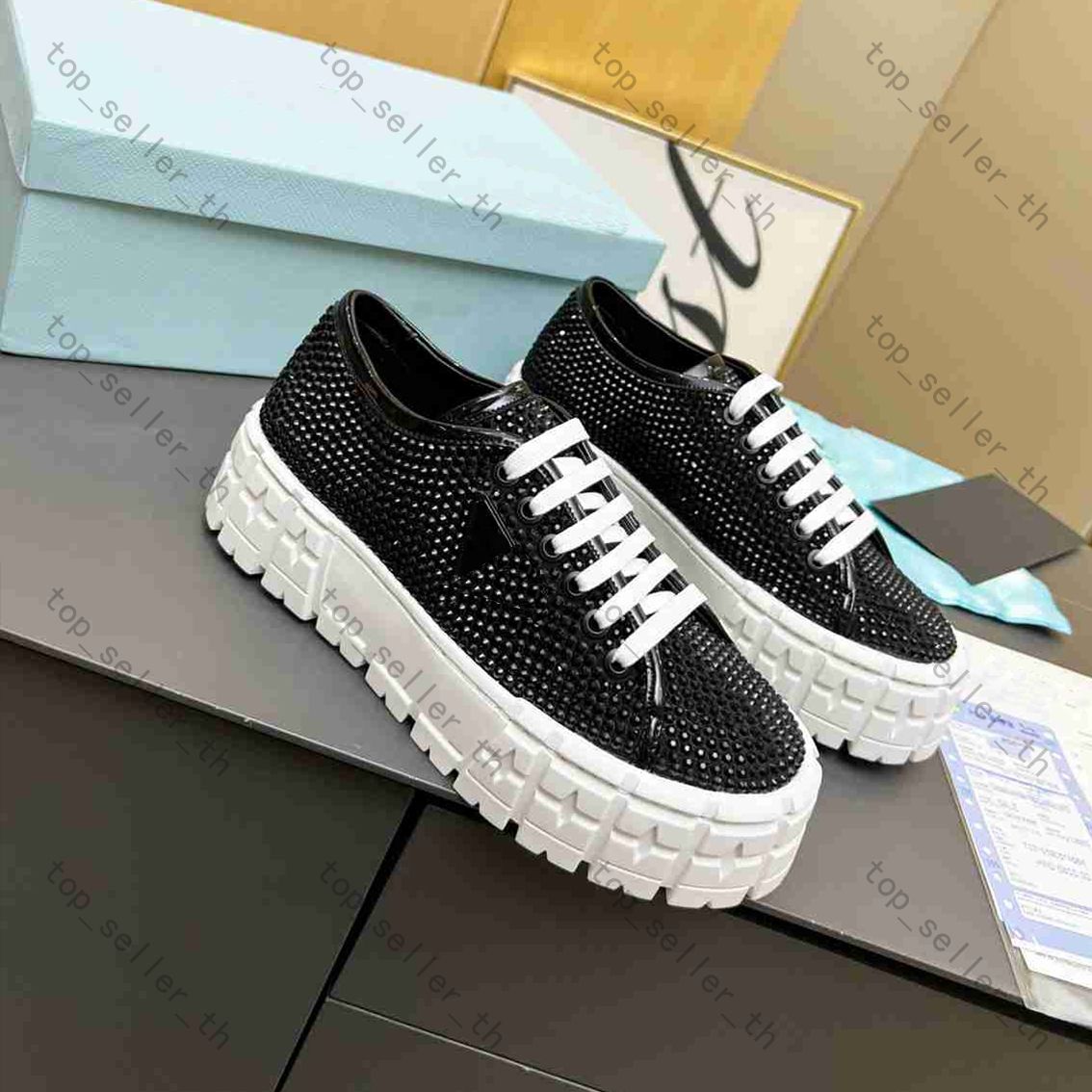 Designer Shoes Double Wheel Sneaker Gabardine Shoe Platform Sneakers ...