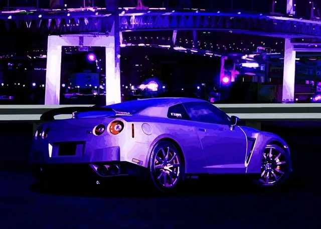 Blue Neon Skyline R34 GTR R35 AE86 Race Cars Posters Lienzo Pintura ...