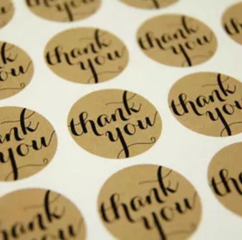 1lot==1paper Thank You Sticker Handmade With Love Self Adhesive Sticker ...