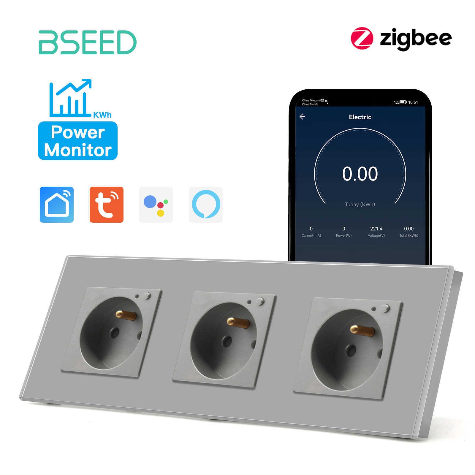 Smart Power Plugs BSEED Zigbee French Socket Wall Smart Sockets Función ...