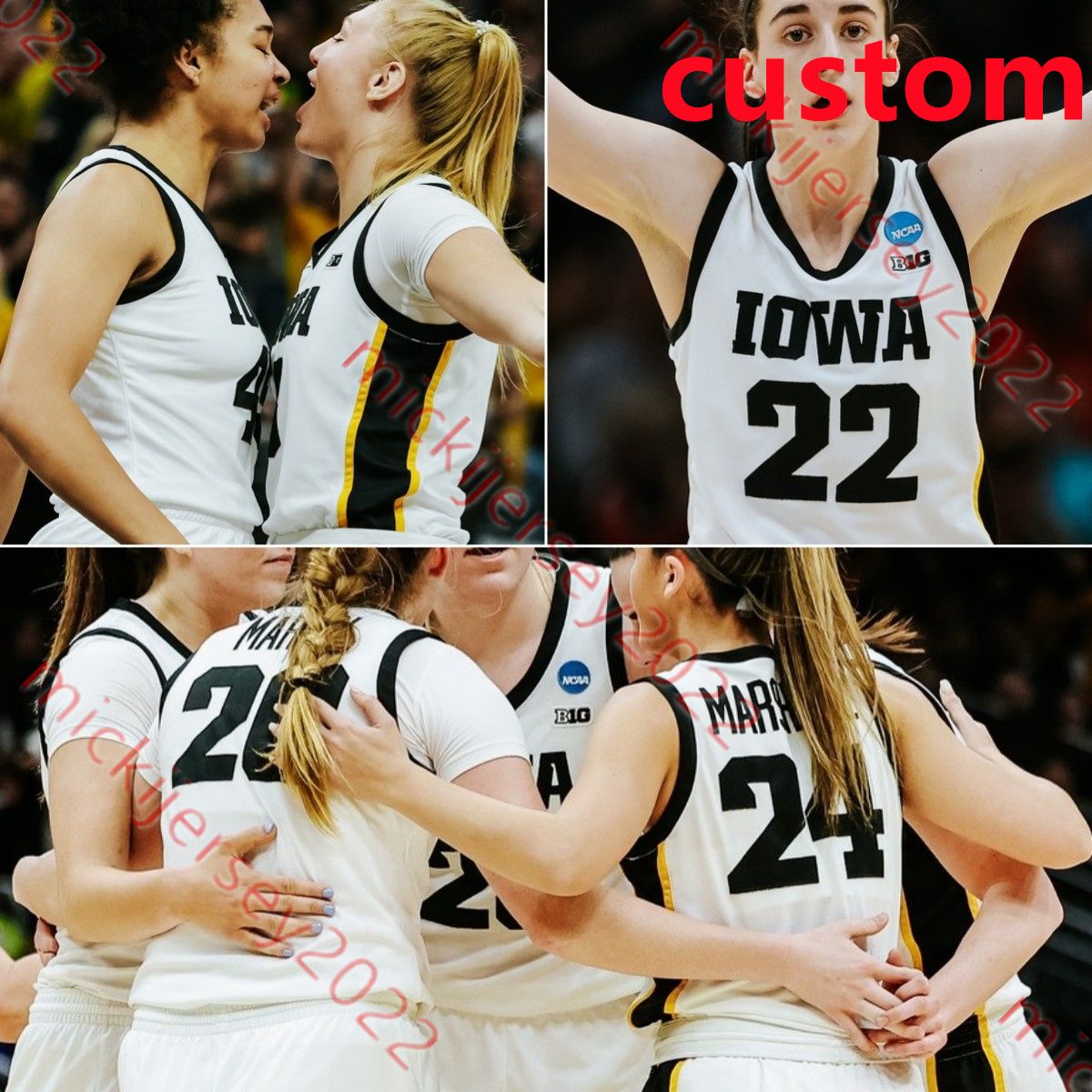 Caitlin Clark Monika Czinano Iowa Hawkeyes Womens Basketball Jersey ...