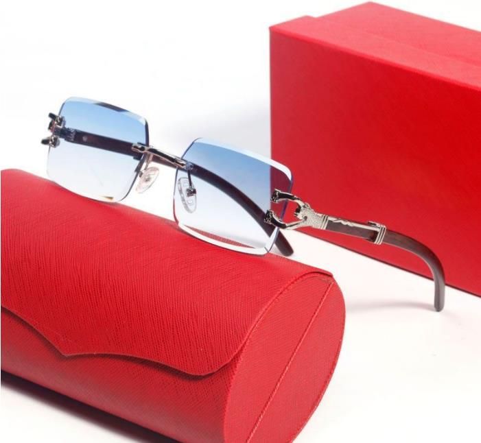 Luxury Mens Carti Rimless Sunglasses Mens With Gradient Big Square Gold