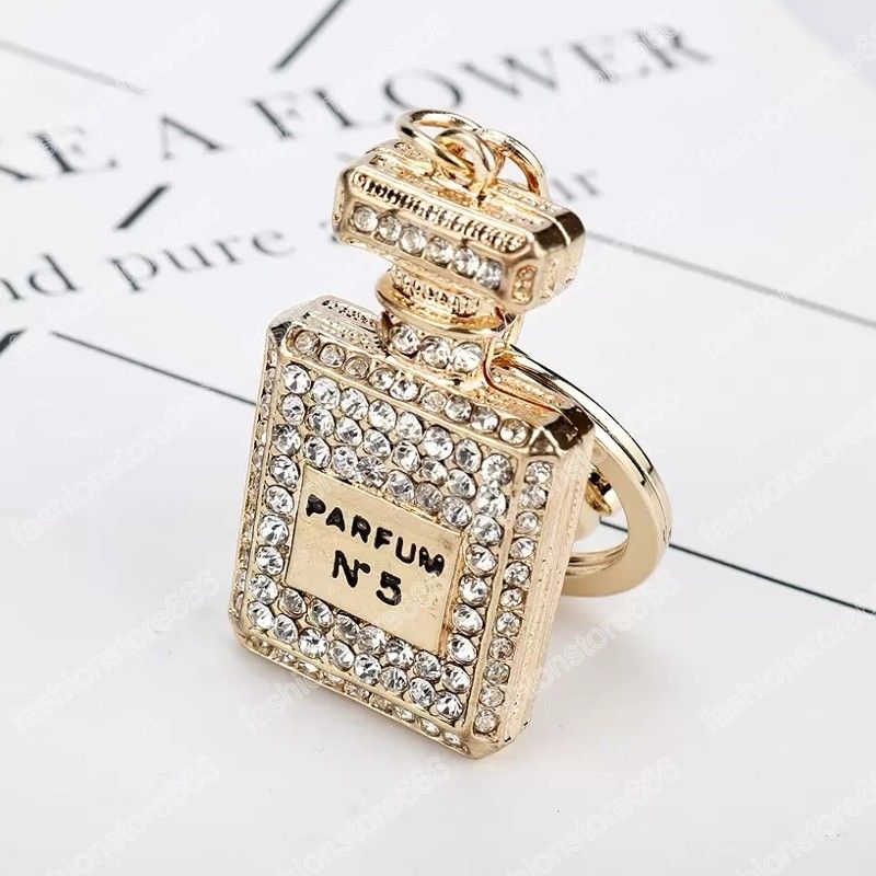In Bulk Creative Crystal Perfume Bottle Keychain Rhinestone Shiny Car ...